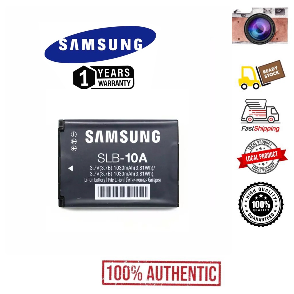 Samsung SLB-10A แบตเตอรี่ for SL620 SL620 SL720 SL820 TL9 WB150F WB250F ...