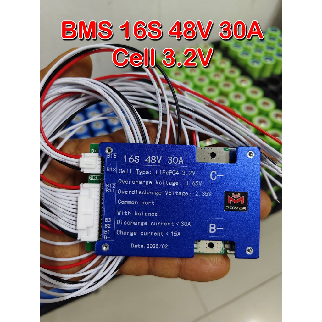 บอร์ด BMS 16S 48V 30A - 40A สำหรับแบต LiFePo4 32650 (3.2V) สำหรับ ...