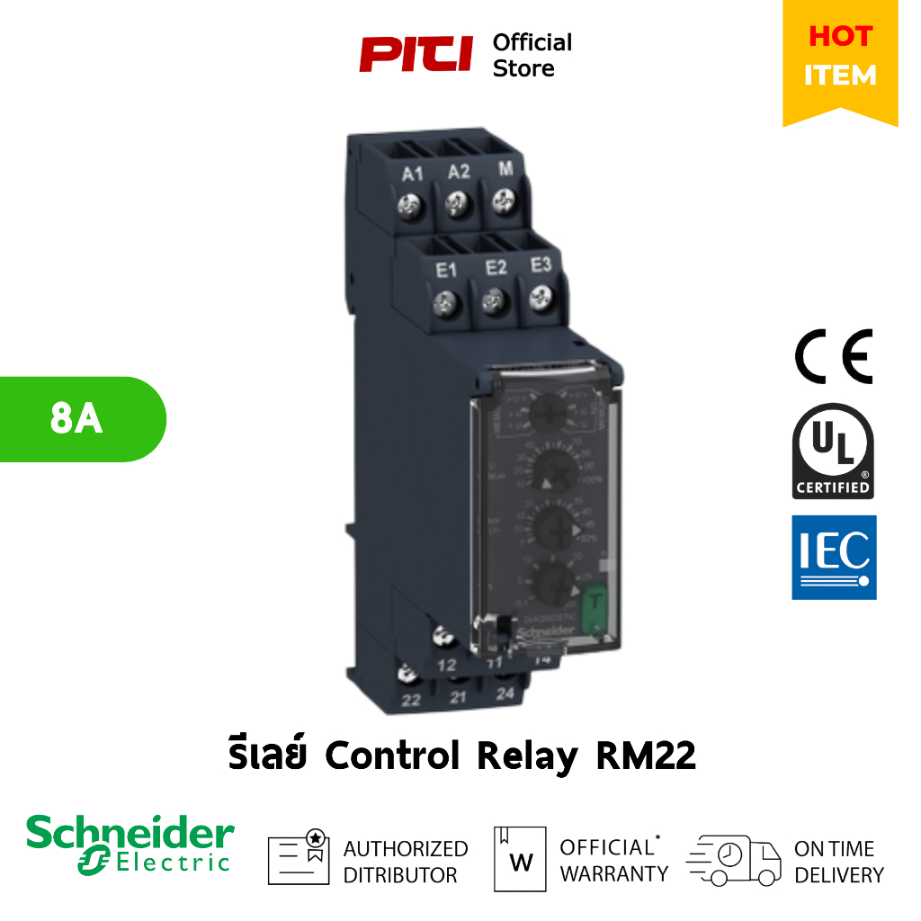 Schneider Relays RM22UA31MR 2C/O 8A 0.05-5 VAC/DC รีเลย์ Measurement ...