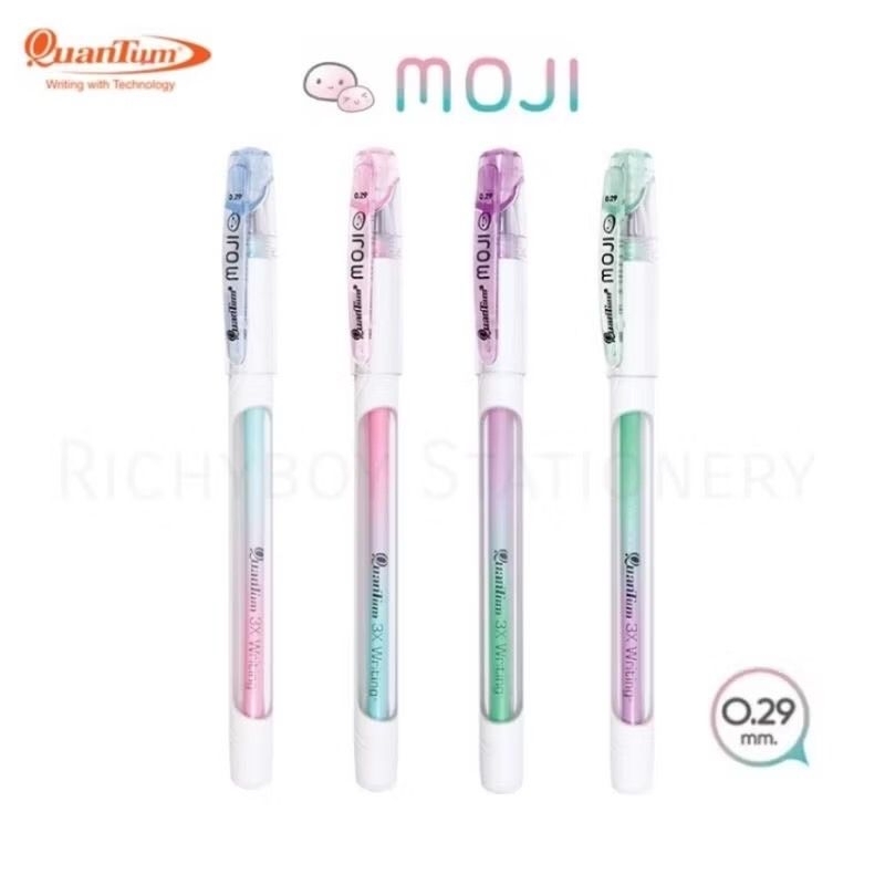 Quantum ปากกาลูกลื่น โมจิ Moji 0.29mm. หมึกน้ำเงิน (ราคาต่อ 1 ด้าม / คละสีด้าม) | Shopee Thailand
