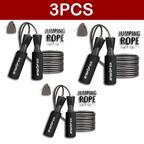 ANGTOP jump rope workout boxer skip เชือกกระโดด สามารถปรับสาย ด้ามจับ ...
