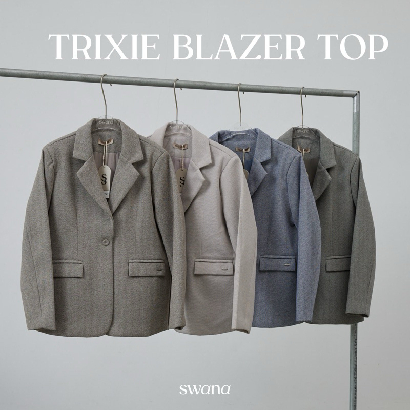 Swana.ss - Trixie blazer top (ทริกซี่) (SM/LXL) 🤍🩵 เสื้อคลุมเบเซอร์ ...