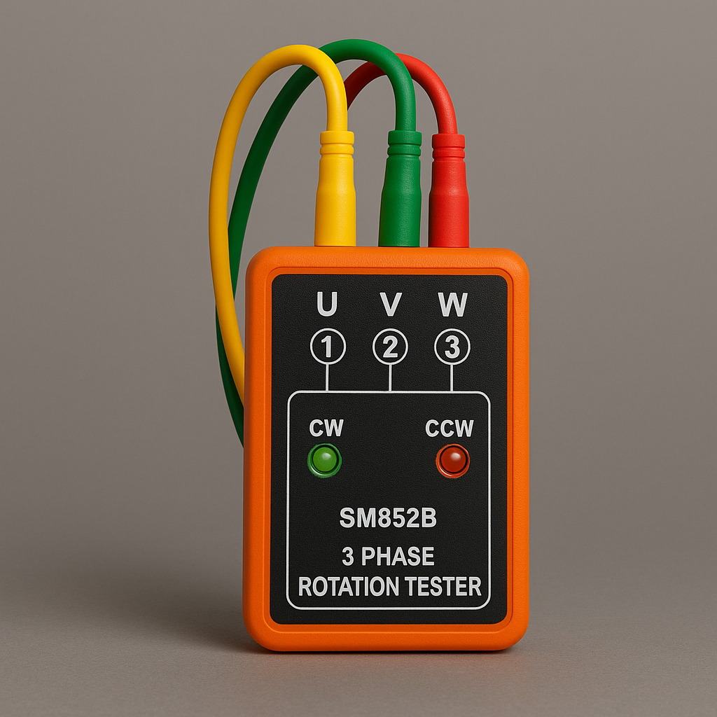 เครื่องทดสอบลำดับเฟสไฟฟ้า 3 เฟส รุ่น: SM852B /3 Phase Rotation Tester ...