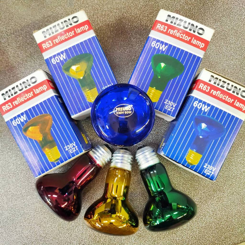 หลอดสปอร์ตไลท์ สีน้ำเงิน 60W R63 ขั้ว E27 reflector lamp Mizuno หลอด ...