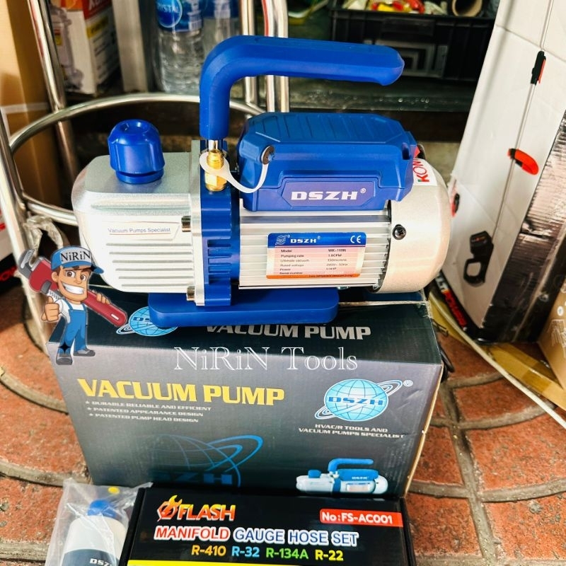 DSZH แว๊คคั่มปั๊ม ปั๊มสูญญากาศ รุ่น 115N + มาพร้อม Flash เกจวัดน้ำยาแอร์ พร้อมสาย 60 นิ้ว รุ่น ...