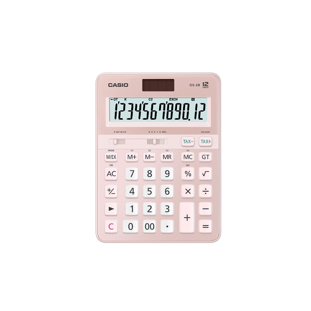 Casio Calculator เครื่องคิดเลข คาสิโอ รุ่น DS-2B-PK แบบทนทาน สีตัวเลขไม่เลือน 12 หลัก - สีชมพู ...