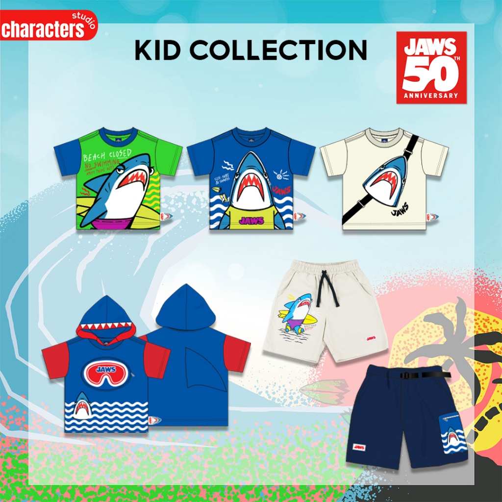 Universal Studios Boy Jaws T-Shirt Short -เสื้อยืด กางเกง เด็กผู้ชาย1-9 ...