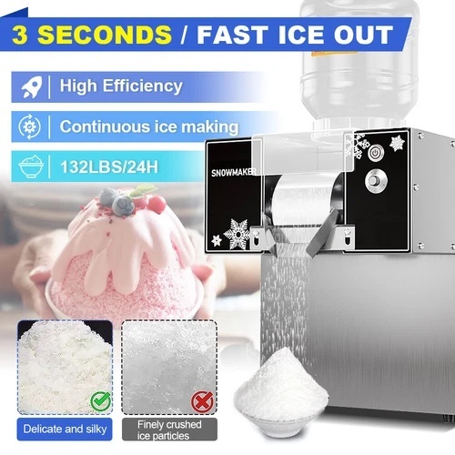 Snowflake Ice Machine,360/750/1200W Shaved Ice Machine for Snowflake ...
