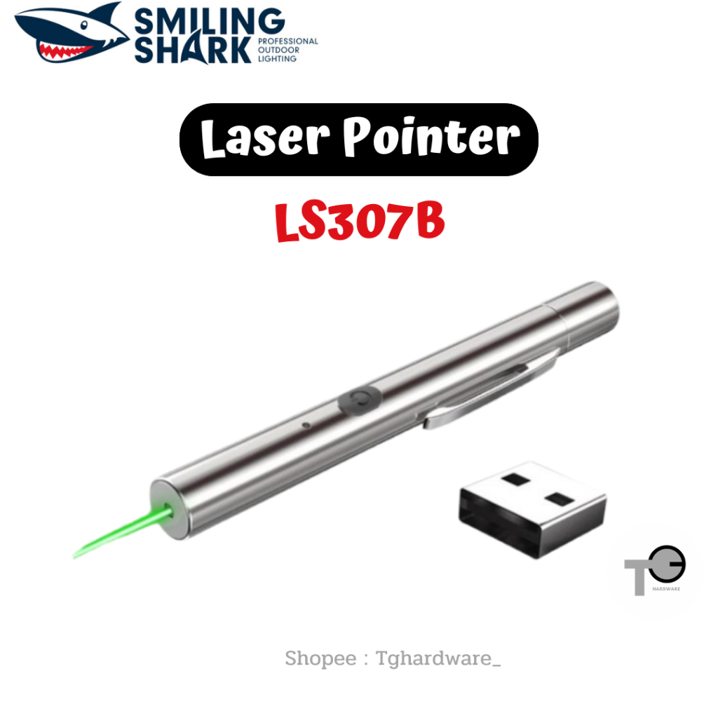 Smilingshark laser pointer LS307B เลเซอร์ พอยต์เตอร์ แบบชาร์จ USB | Shopee Thailand