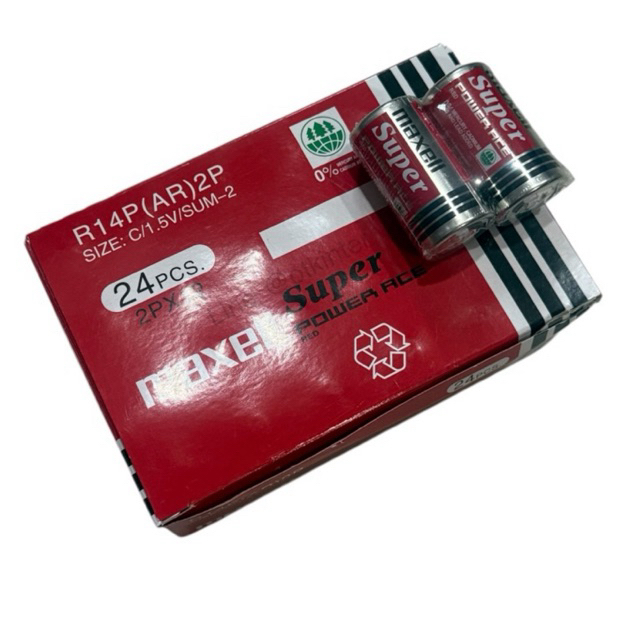 Maxell R14P/size-C 1.5V กล่อง24ก้อน ของแท้(ออกใบกำกับภาษีได้/บริการส่ง ...