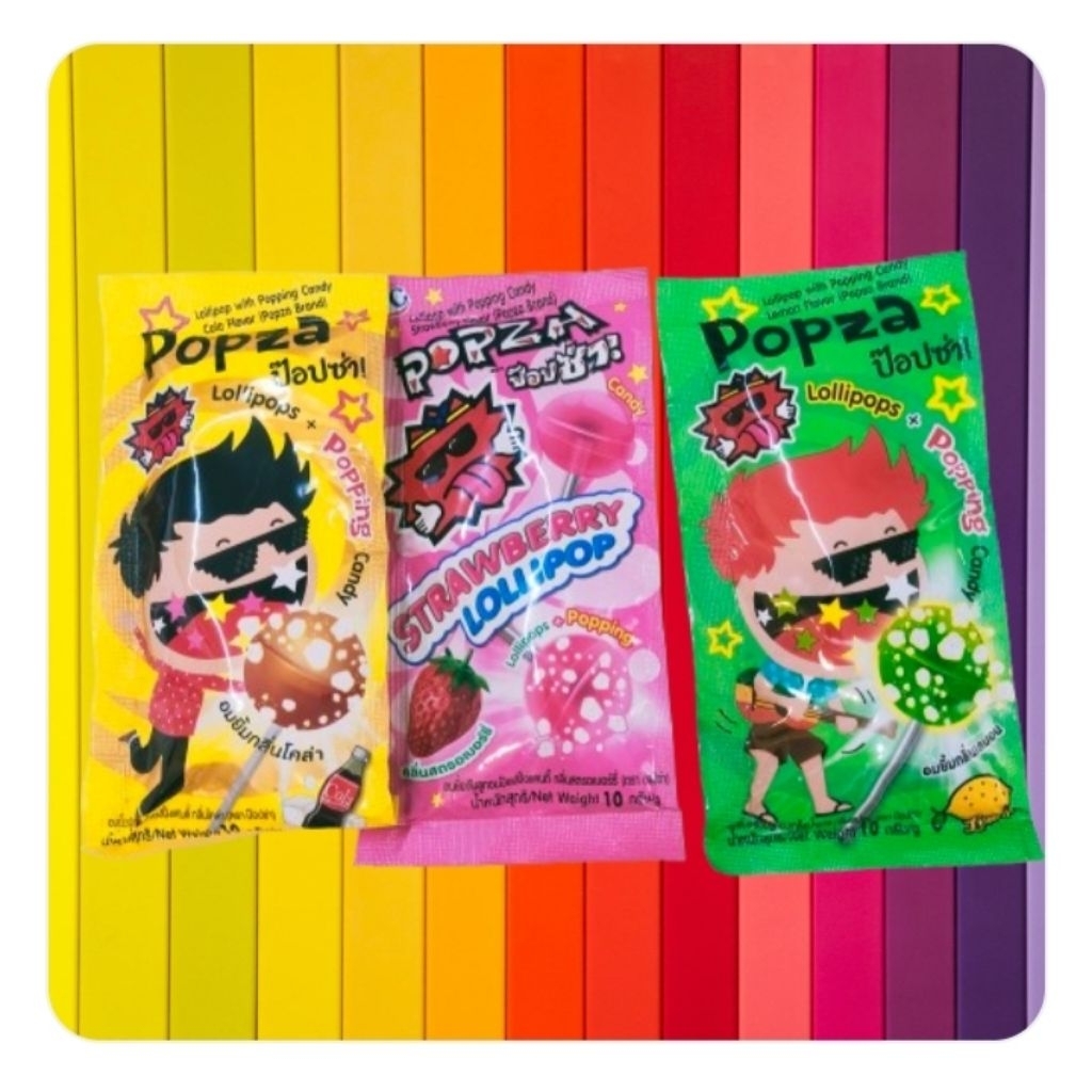ป๊อปซ่า! ย้อนวัย Jumbo Popza Lollipops plus popping candy คละรส สตรอเบอ ...