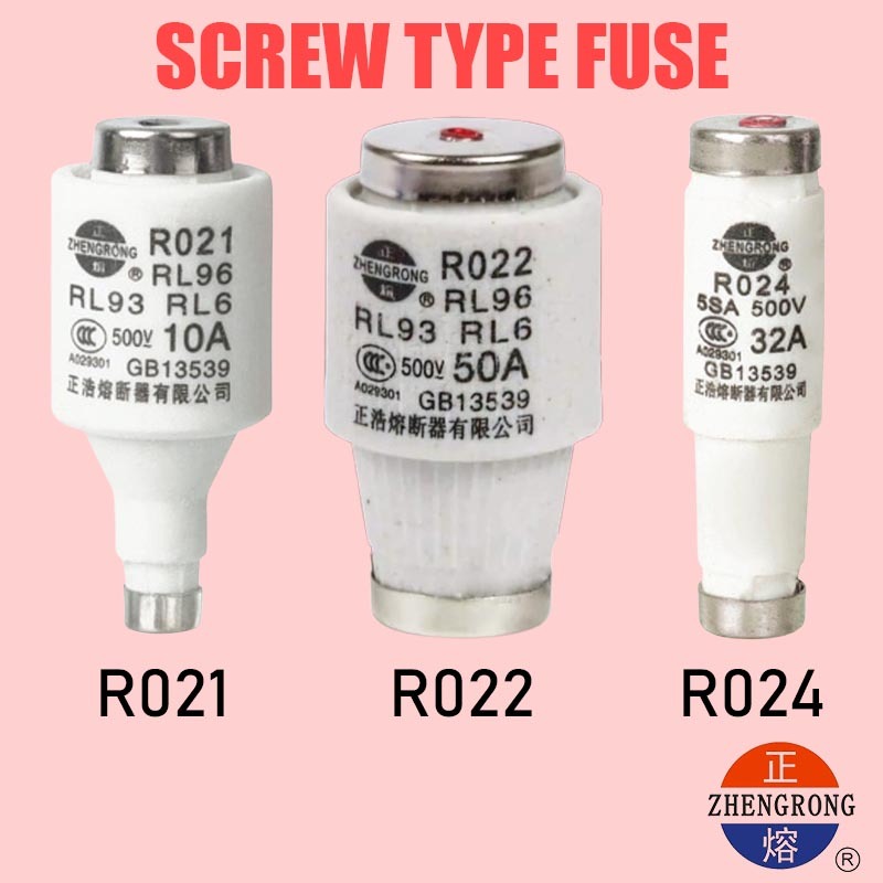 R021 (RL6-25, RL96, RL93) / R022 (RL6-63, RL96, RL93) / R024 (5SA) ฟิวส์กระเบื้อง 500V ...