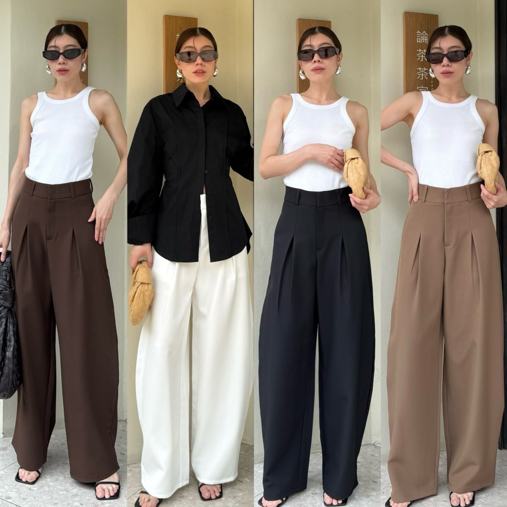📌📌 พร้อมส่ง ครบสี BARREL SLACK PANTS #010 x2 กางเกงสแลคทรงขาโค้ง ...