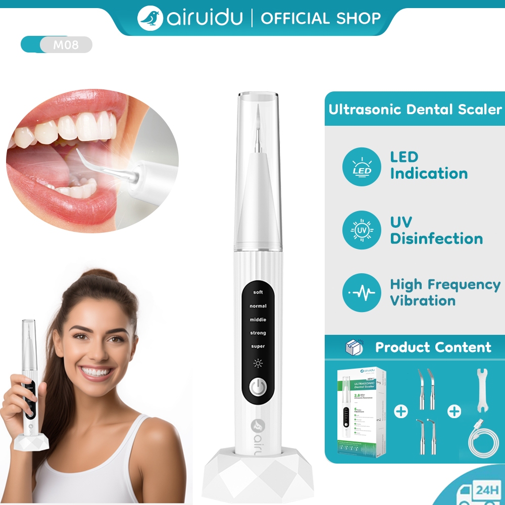 Airuidu M08 ที่ขูดหินปูน ขูดหินปูน /เครื่องขูดหินปูนไฟฟ้า ขจัดคราบผิว ...