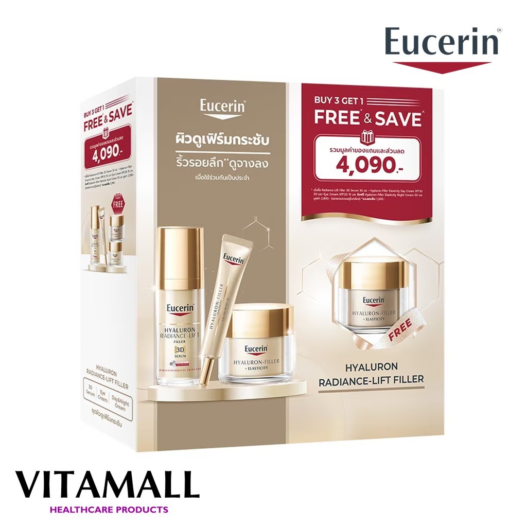 Eucerin Hyaluron Radiance-Lift Filler 3D Serum 30ml + Day Cream 50 ml ...