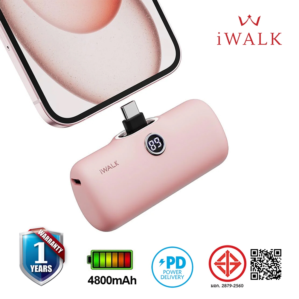 iWALK LinkPod Pro5000 PCแบตสำรองไร้สายแบบชาร์จเร็วหัวTypeCใช้ได้กับ iPhone16,15และสมาร์ทโฟนแอนดร ...