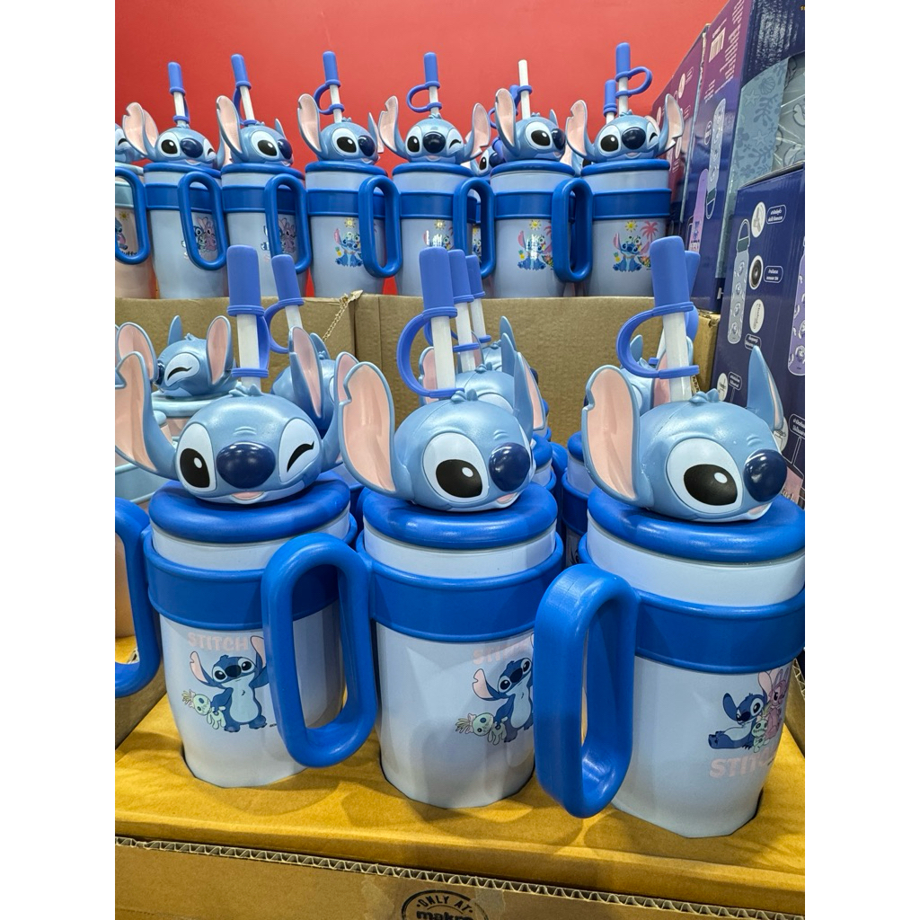 พร้อมส่ง แก้วStitch แก้วเก็บอุณหภูมิหัวสติทช์ แก้วเก็บความเย็น+หลอด ...