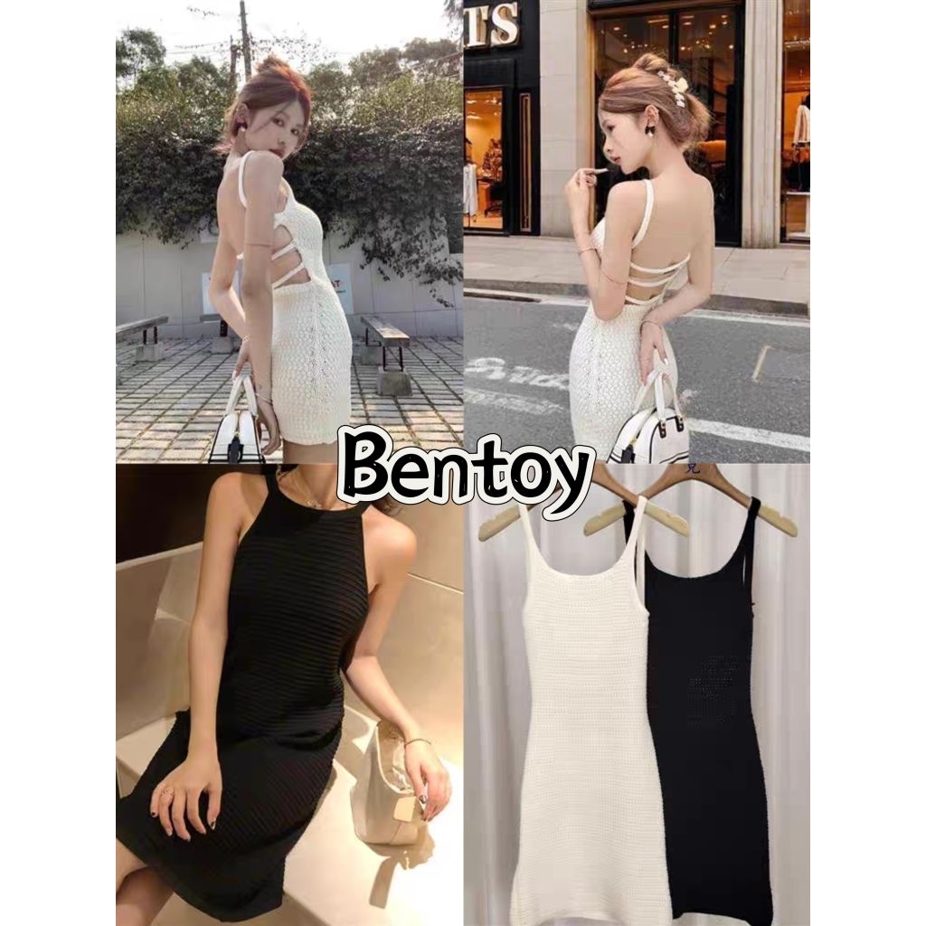 Bentoy(45682)ชุดเดรสสายเดี่ยว ไหมพรม รัดรูป โชว์แผ่นหลัง สวยเซ็กซี่ ดู ...