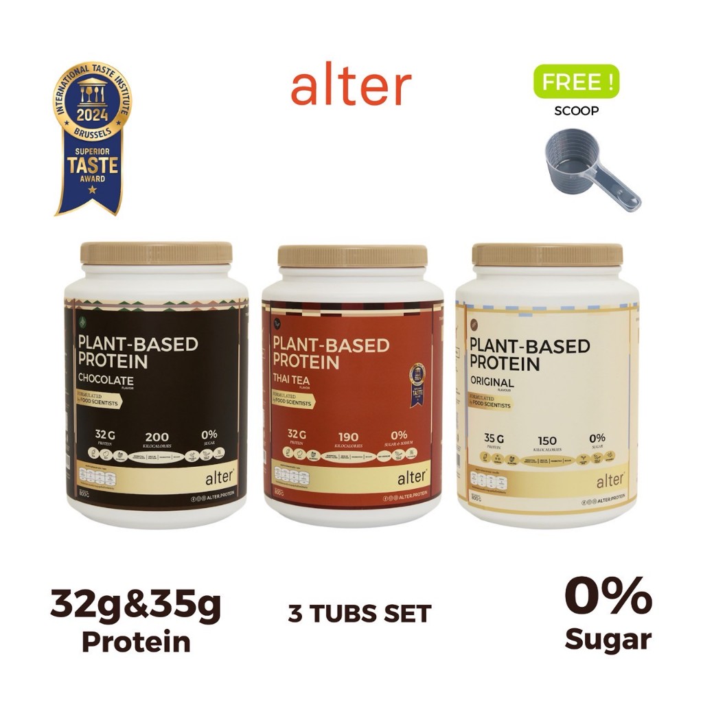 3 flavours: Alter Plant-Based Protein Thai Tea, Dark Chocolate ...