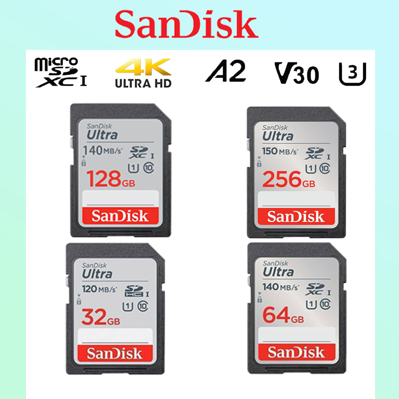 SanDisk Ultra SD Card SDXC UHS-I Memory Card 32GB 64GB 128GB 256GB C10 U1 Full HD (SDSDUNC_GN6IN ...
