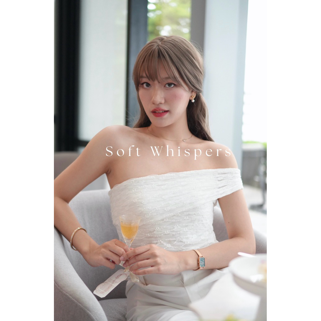 พร้อมส่ง‼️ฟรีไซส์ รุ่น Soft whisper ปาดไหล่ข้างผ้าลูกไม้นุ่มละมุน| Lulul เสื้อปาดไหล่ข้างผ้า ...