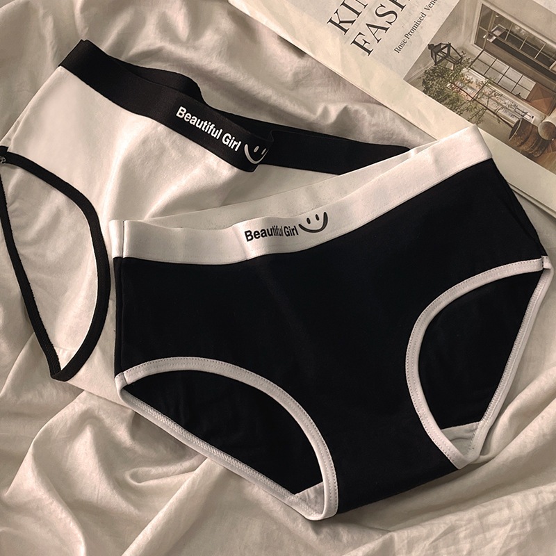 CS021.KSชุดชั้นในผู้หญิงน่ารัก ชุดชั้นในเอวกลาง สไตล์ญี่ปุ่น ผ้ามีความ ...