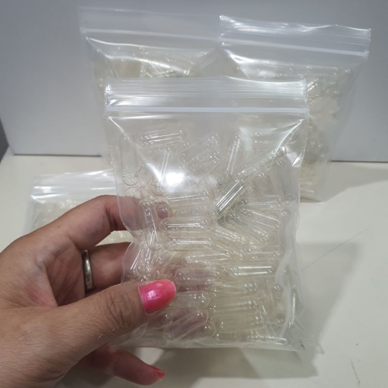 capsule No.0 แคปซูลเปล่า สีใส เบอร์ 0 ซองละ 100 แคปซูล | Shopee Thailand