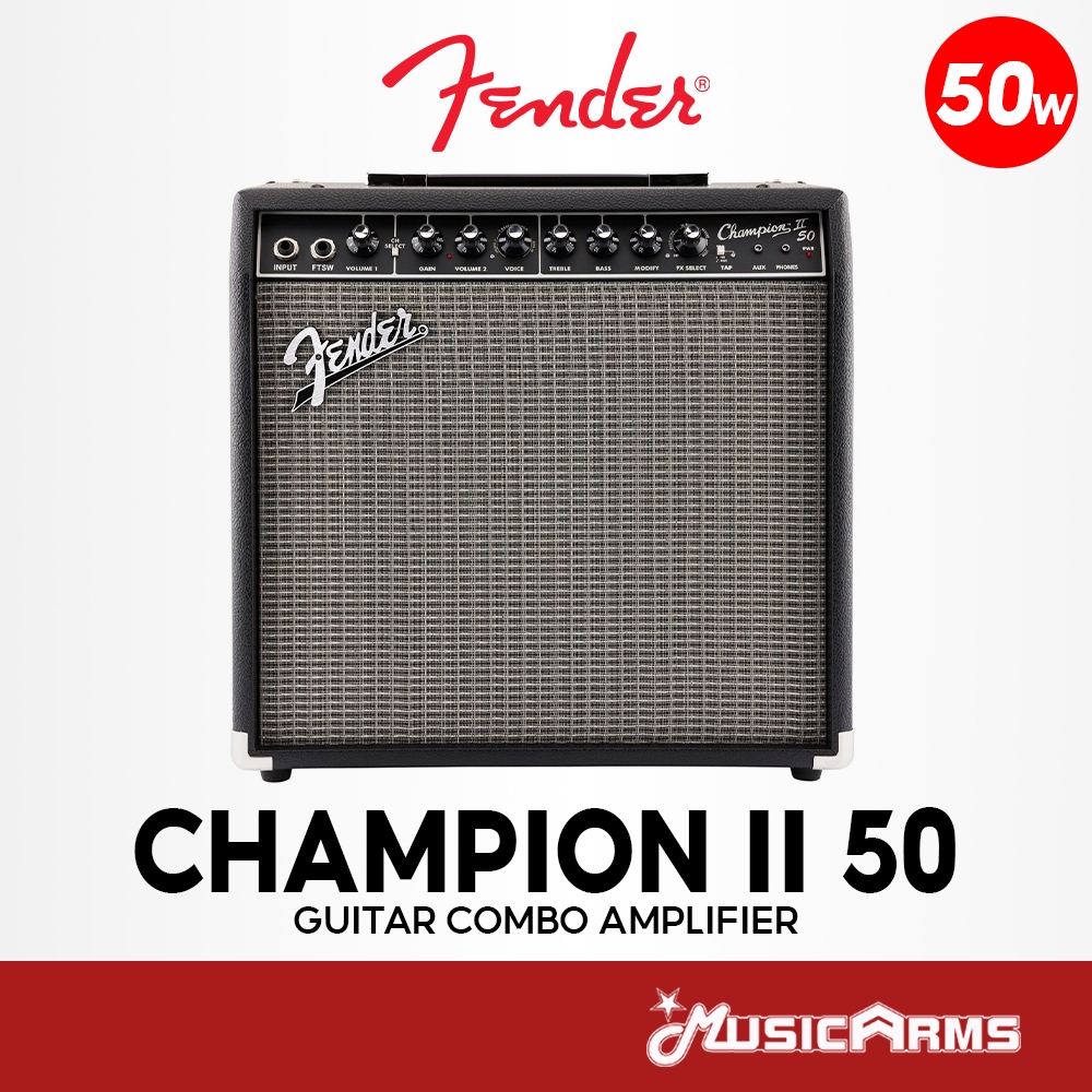 Fender Champion II 50 แอมป์กีตาร์ Guitar Combo Amplifier แอมป์กีต้าร์ ...