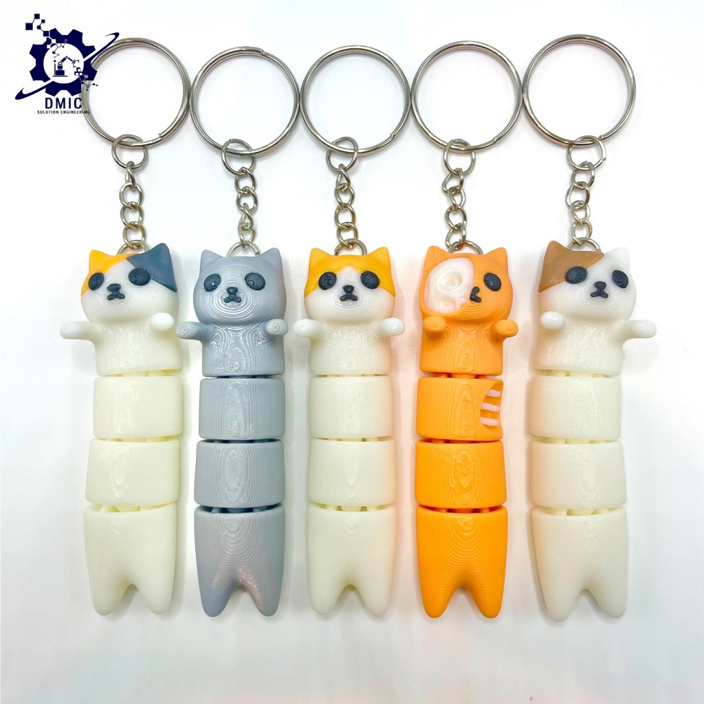 พวงกุญแจตุ๊กตา ดุ๊กดิ๊กได้ แมวมีม แมวยืด (Longcat) Keychain 3D Printing ...
