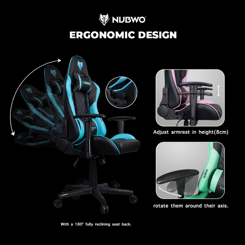 NUBWO เก้าอี้เกมมิ่ง Gaming Chair L117 มีให้เลือก 5 สี ปรับได้ 180 องศา เบาะนั่งสบาย | Shopee ...