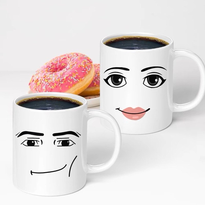 แก้ว Roblox man face แก้วเซรามิคอาหารเช้ากาแฟถ้วยนม | Shopee Thailand