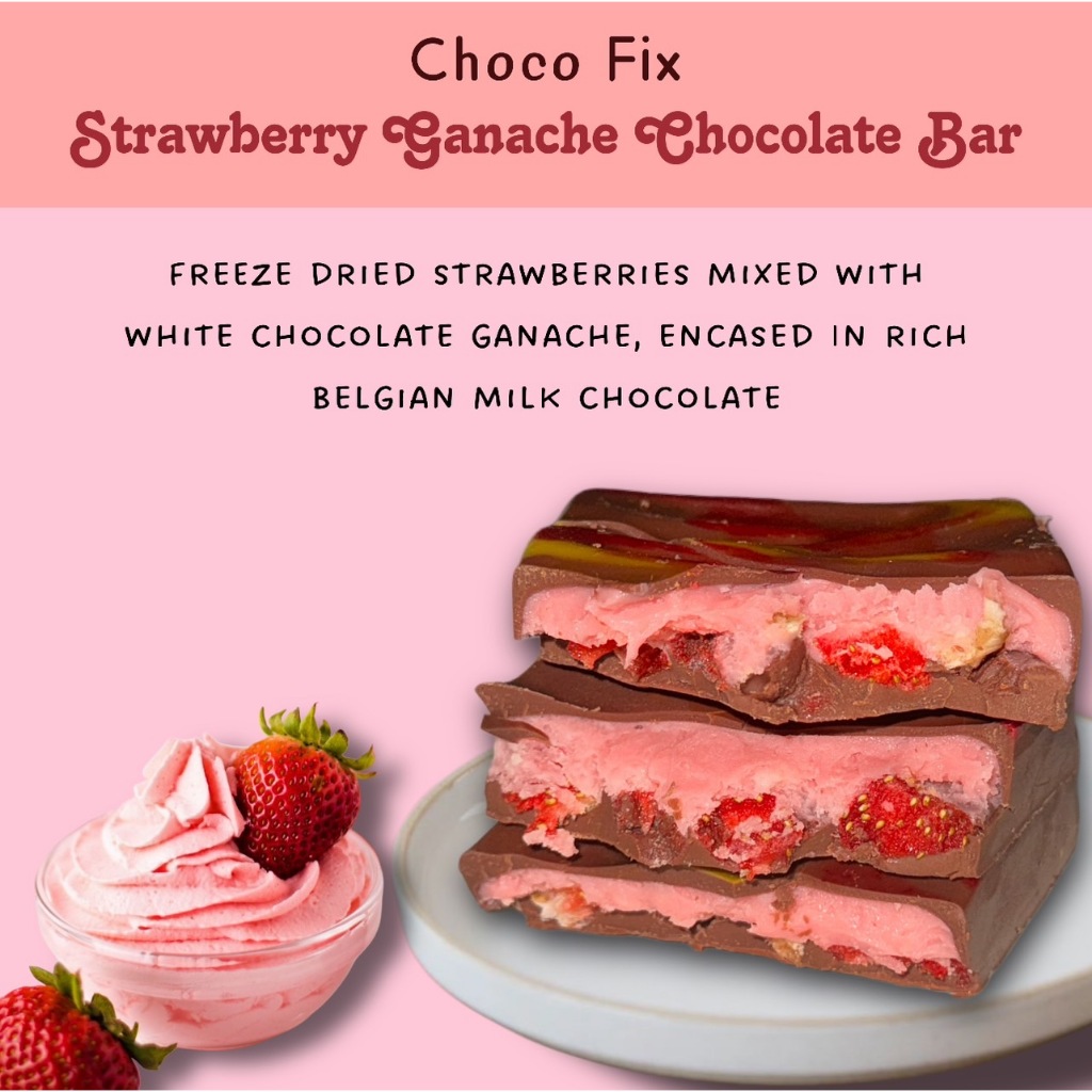 Choco Fix - Strawberry Ganache Chocolate 240g - Dubai Chocolate ...