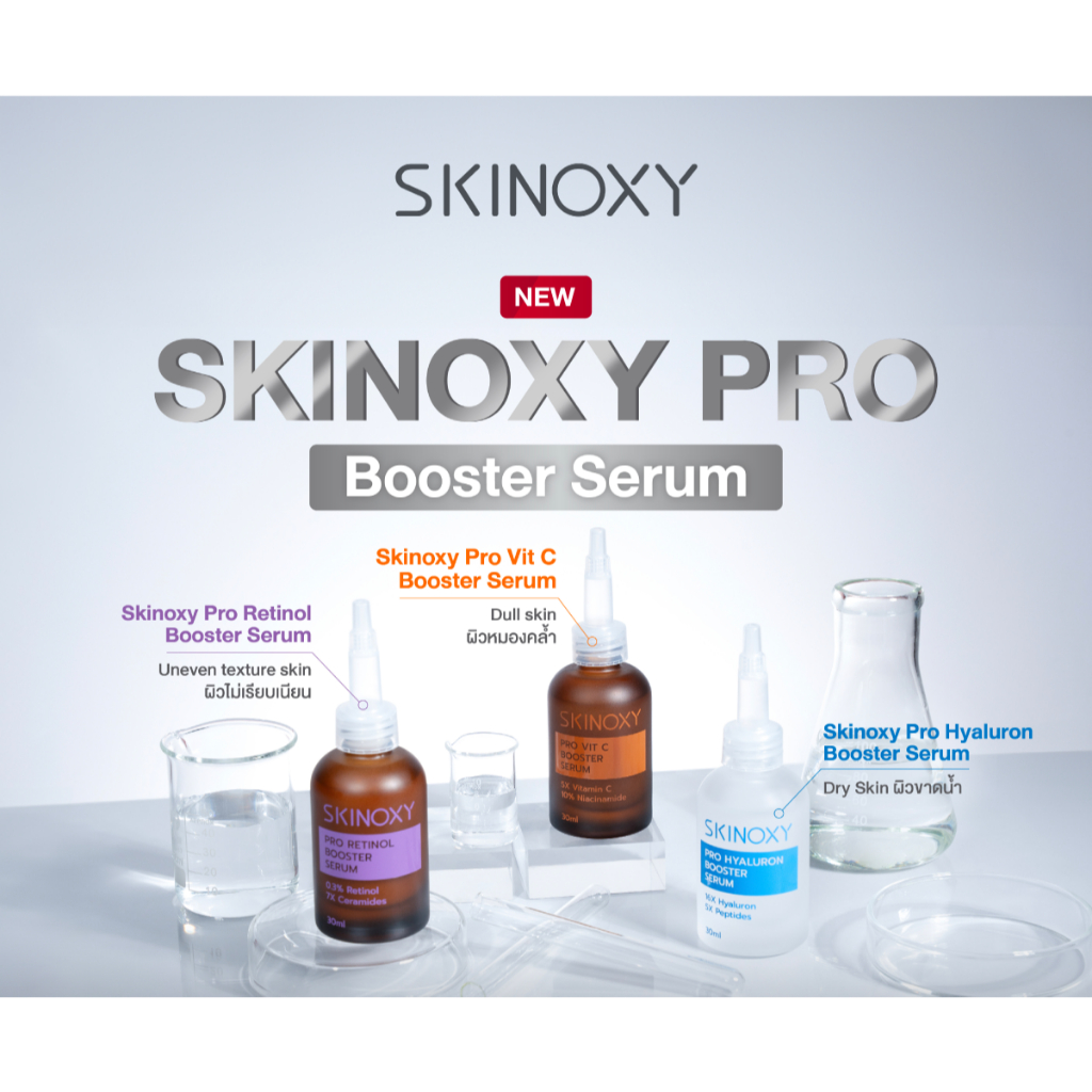 [ 1 แถม 1 เฉพาะช่วง 18.00-24.00 ] บูสเตอร์ เซรั่มเข้มข้น Skinoxy Pro ...