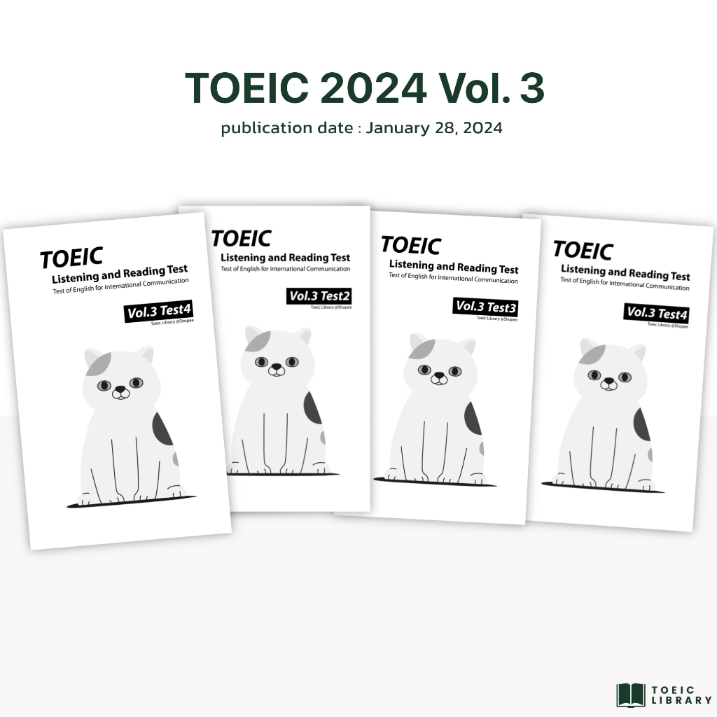 ชีทข้อสอบโทอิคปี2024 TOEIC2024 Vol.3 with ANSWER2024 | Shopee Thailand