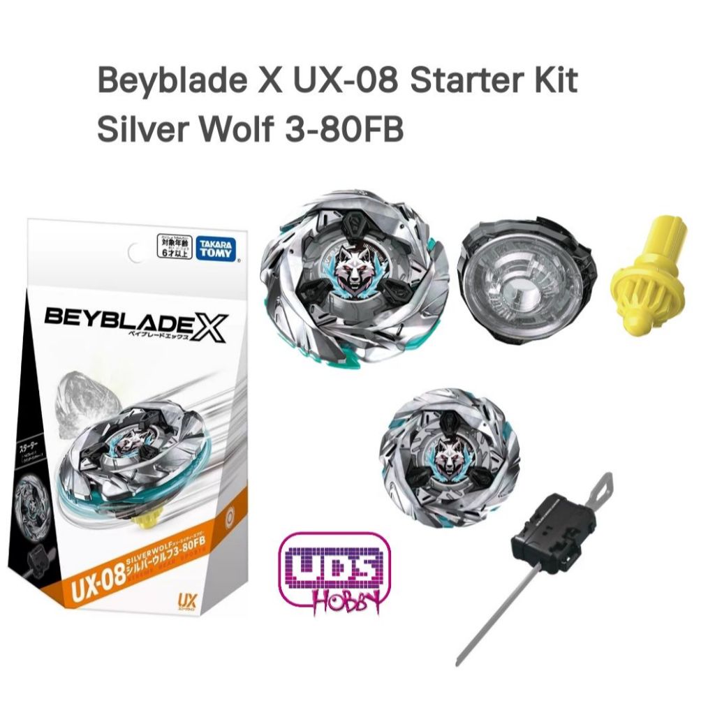 [Beyblade] Takara Tomy Beyblade X UX-08 Silver Wolf 3-80FB Starter Set ...