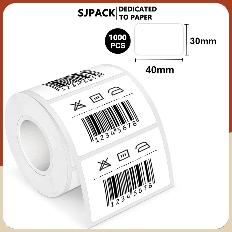 SJPACK 5ม้วน 40x30mm 1000 ดวง Thermal Label สำหรับพิมพ์ฉลากสินค้า ด้วย ...