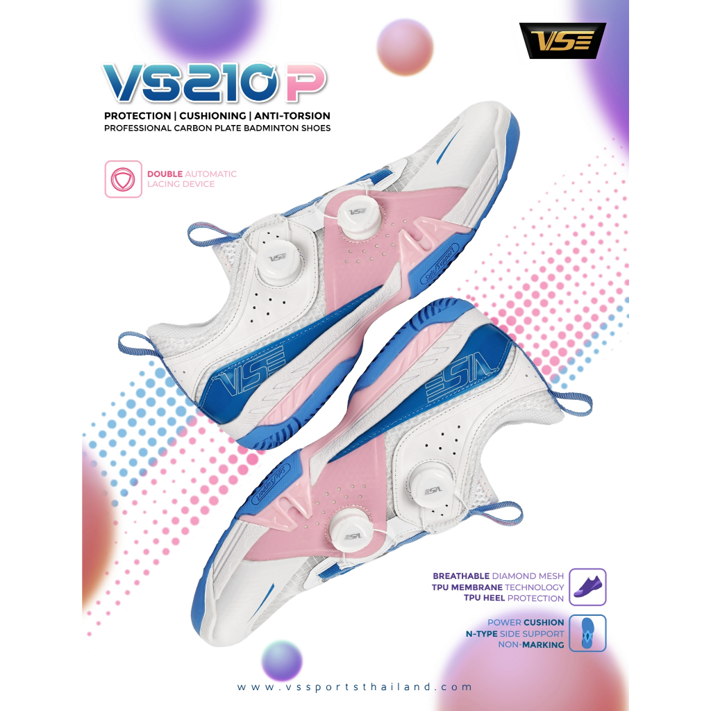รองเท้าแบดมินตัน รองเท้ากีฬา VS รุ่น VS210 P | Shopee Thailand