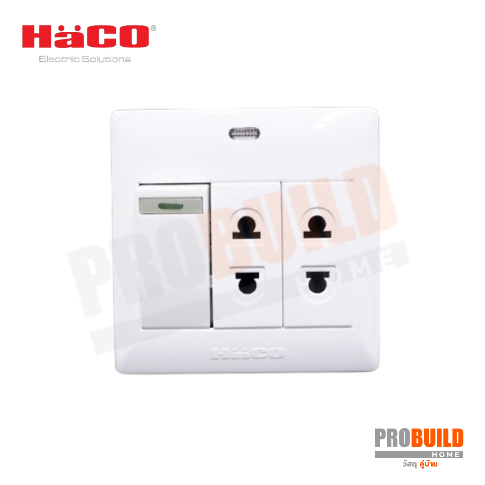 เต้ารับเดี่ยว2ช่อง+สวิทช์ HACO 1ช่อง M3-R21 | Shopee Thailand