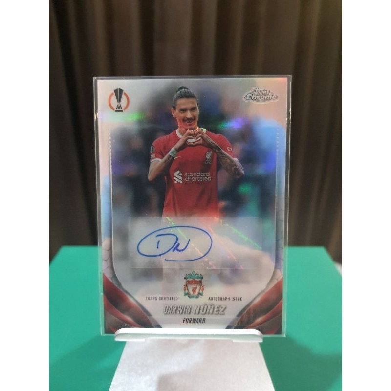 TOPPS CHROME UEFA CLUB 2023/24 AUTOGRAPH : DARWIN NUNEZ / LIVERPOOL FC ...