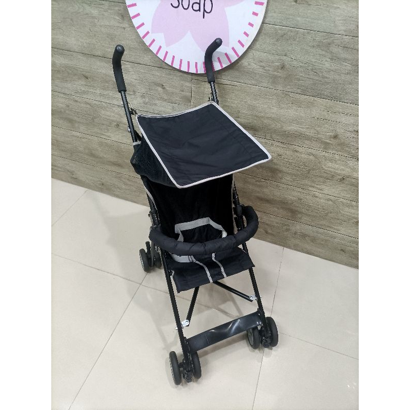 รถเข็นเด็ก e-4 saisons de lannee สีดำขอบเทา(มือสอง | Shopee Thailand