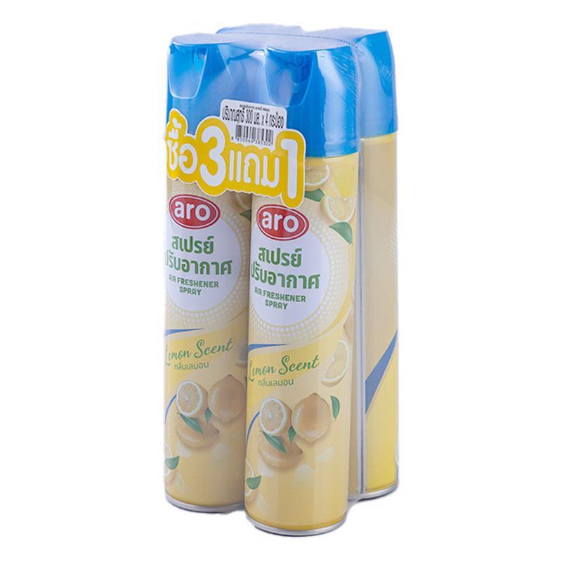 เอโร่ สเปรย์ปรับอากาศ กลิ่นเลม่อน 300 มล. แพค 4 ชิ้น / aro Air ...