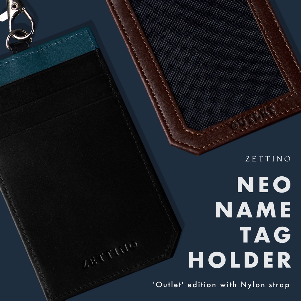 ZETTINO ซองใส่บัตรหนังแท้ Neo Name Tag Holder - Nylon Strap | Shopee ...