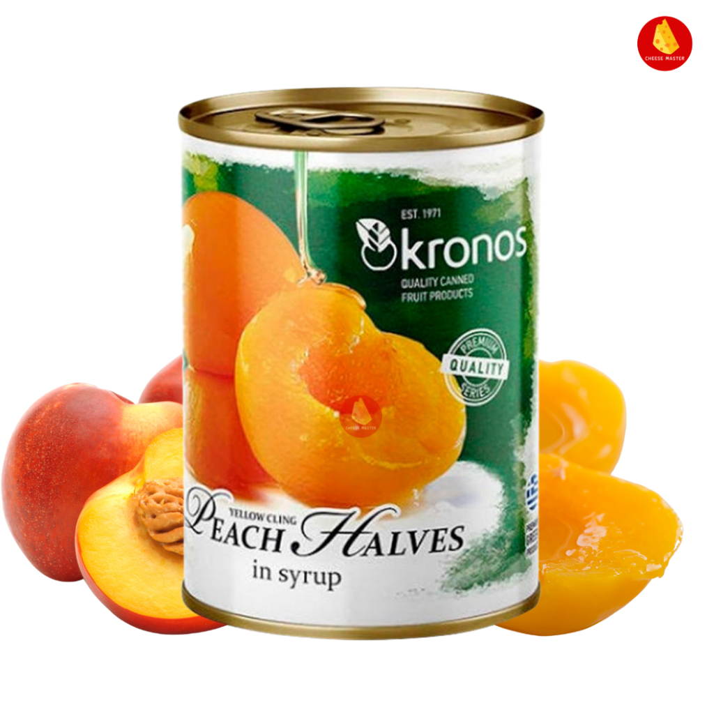 พีชเชื่อม พีชแช่อิ่ม Kronos Peach Halves in Syrup พีชกระป๋อง พีชผ่าครึ่งในน้ำเชื่อม 820g ...