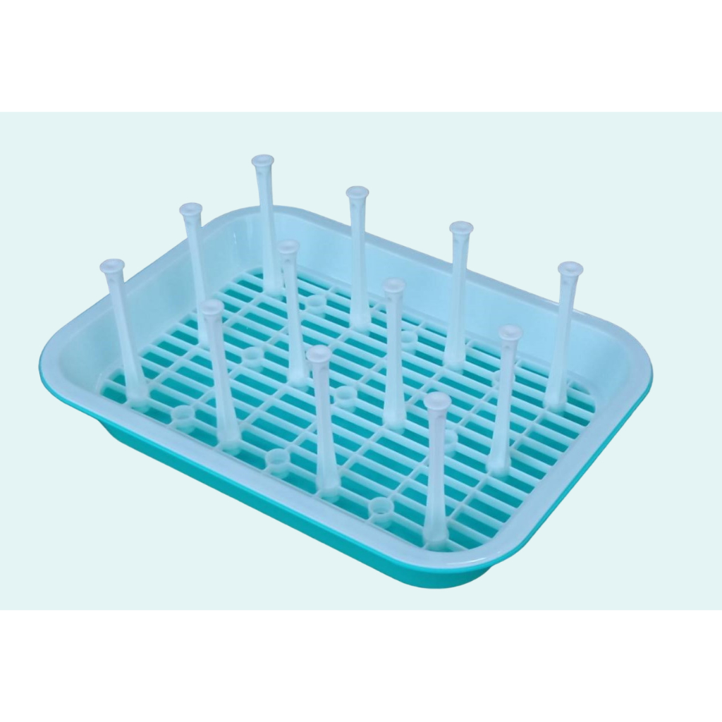 ที่คว่ำขวดนม ที่ตากขวดนม มีถาดรองน้ำพร้อมแท่งเสียบขวดนม 12 ก้าน แบรนด์Tiny GEE | Shopee Thailand