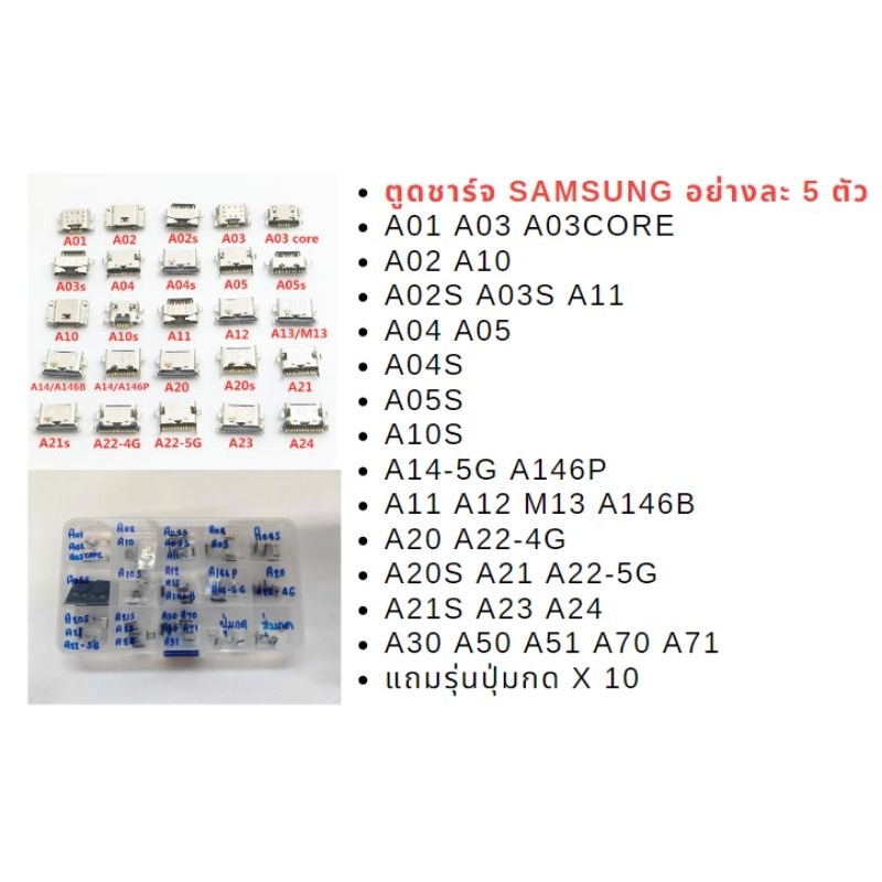 ชุดรวม ตูดชาร์จก้นชาร์จ SAMSUNG รุ่นยอดฮิต USB Type c และ micro ...