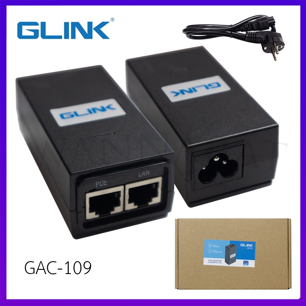 Glink GAC-109 Adapter POE 10/100Mbps 24V1A/48V - 0.5A อุปกรณ์จ่ายไฟฟ้า ...