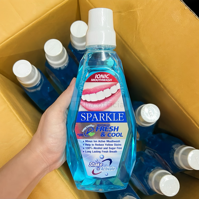 🔥ถูกสุด🔥SPARKLE น้ำยาบ้วนปาก สปาร์คเคิล สูตร IONIC MOUTH WASH FRESH & COOL 500 ML. | Shopee Thailand