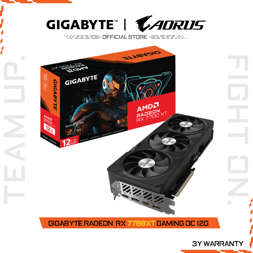 GIGABYTE Radeon RX 7700XT GAMING OC 12G (VGA Card) GV-R77XTGAM OC-12GD-1.0 | Shopee Thailand