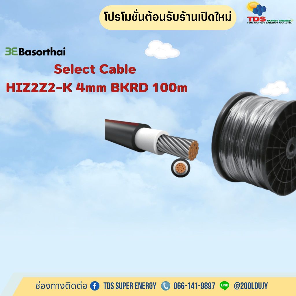 Basor Select Cable H1Z2Z2-K 4mm BKRD 100m สายไฟ - Cable | Shopee Thailand