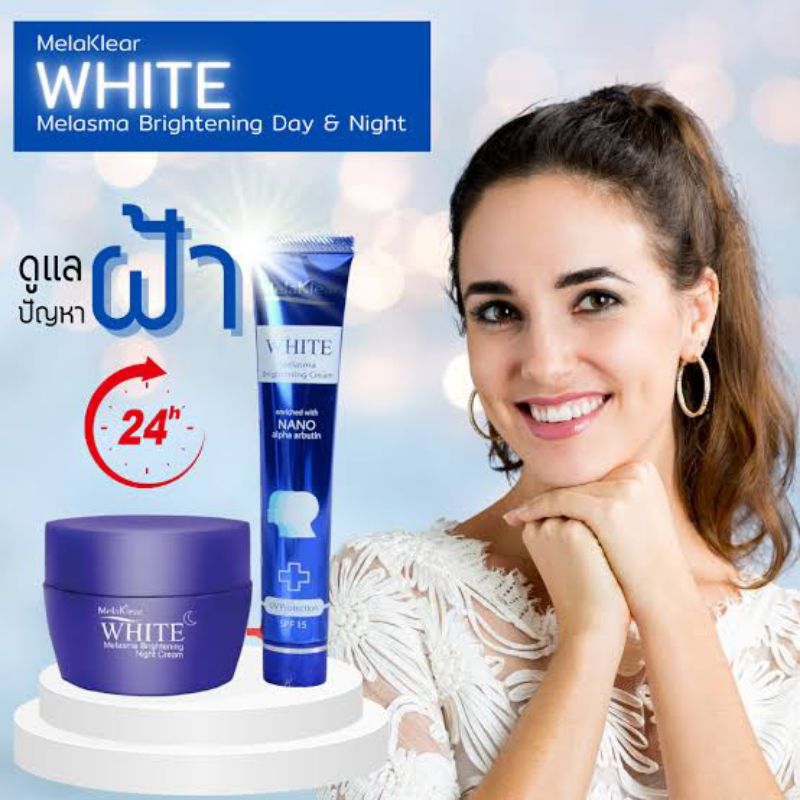 ครีมทาฝ้ามิสทิน เมลาเคลียร์ ไวท์ เมลาสม่า ไบรท์เทนนิ่ง เฟเชียล ซีรีส์ Mistine Melaklear White ...